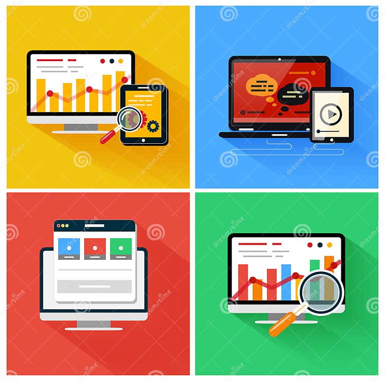 Seo Optimization, Programming Process Stock Vector - Illustration of design, management: 42433088
