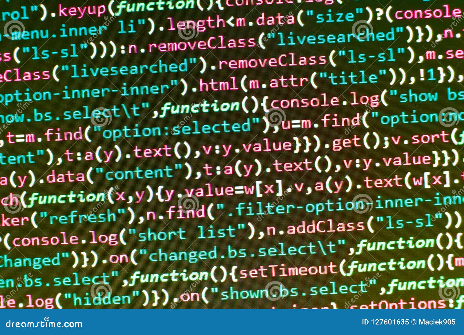 Seo Optimization Software Abstract Background Coding Script Text On Screen Displaying Program