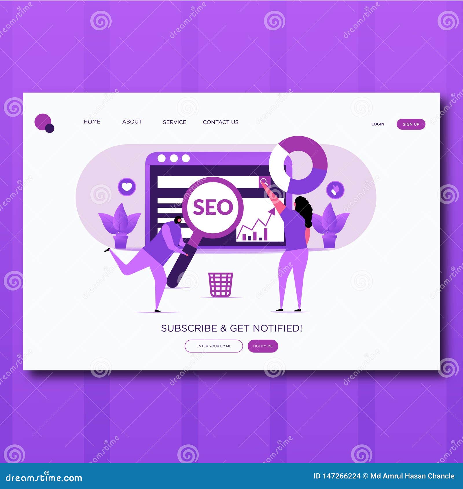 Seo Optimization- Vector Illustration Landing Page Seo Optimization ...