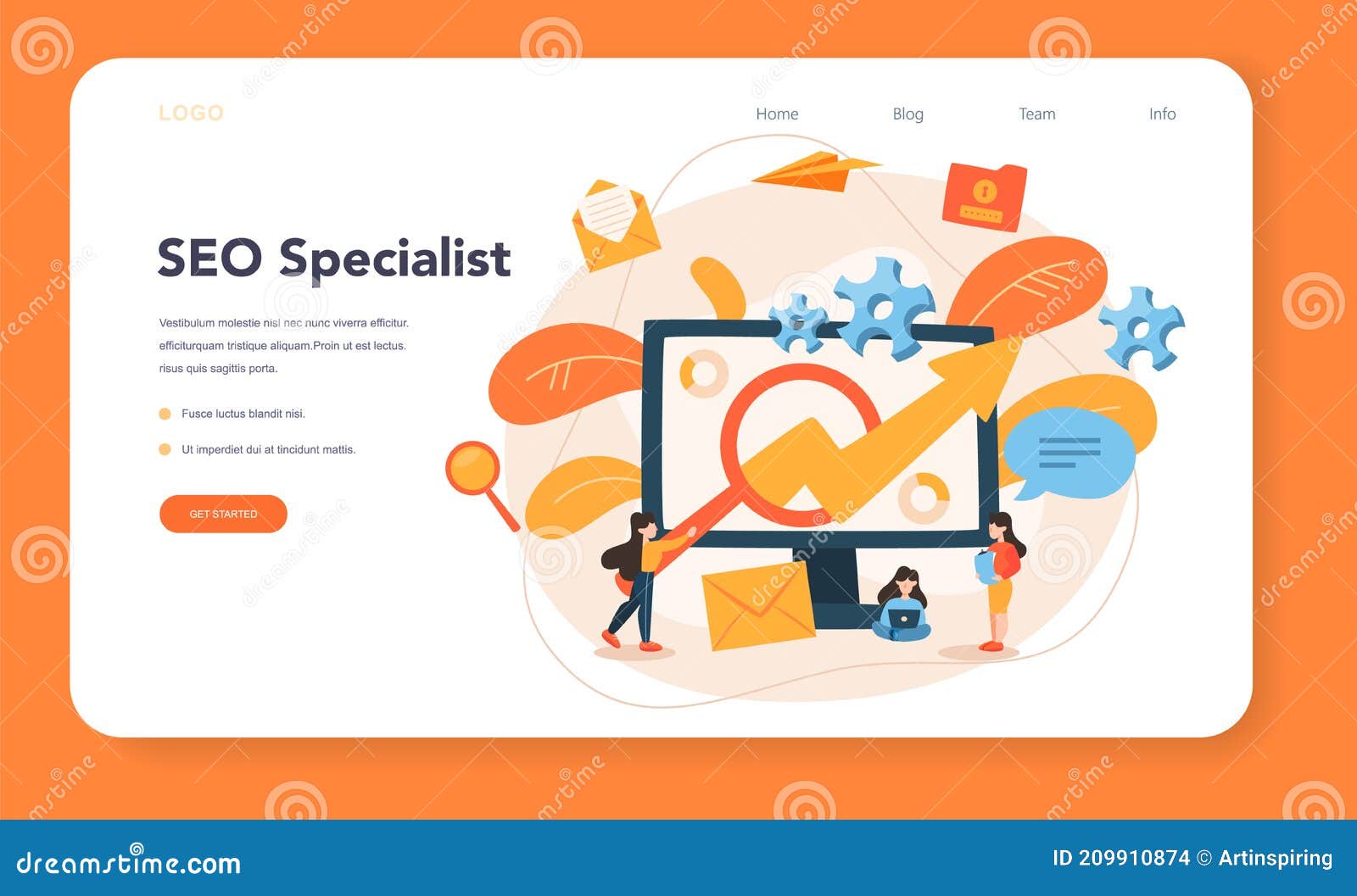 Seo Optimizer Web Banner Or Landing Page Idea Of Search Engine