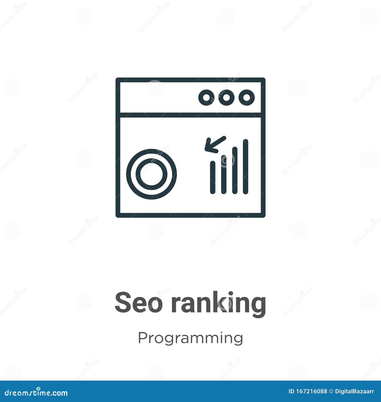 Seo Ranking Outline Vector Icon. Thin Line Black Seo Ranking Icon, Flat ...