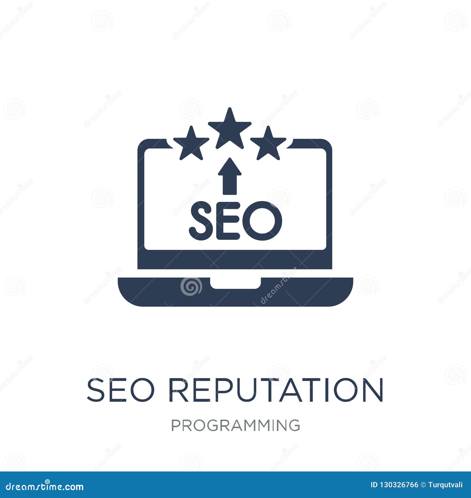SEO Reputation Icon. Trendy Flat Vector SEO Reputation Icon on W Stock ...