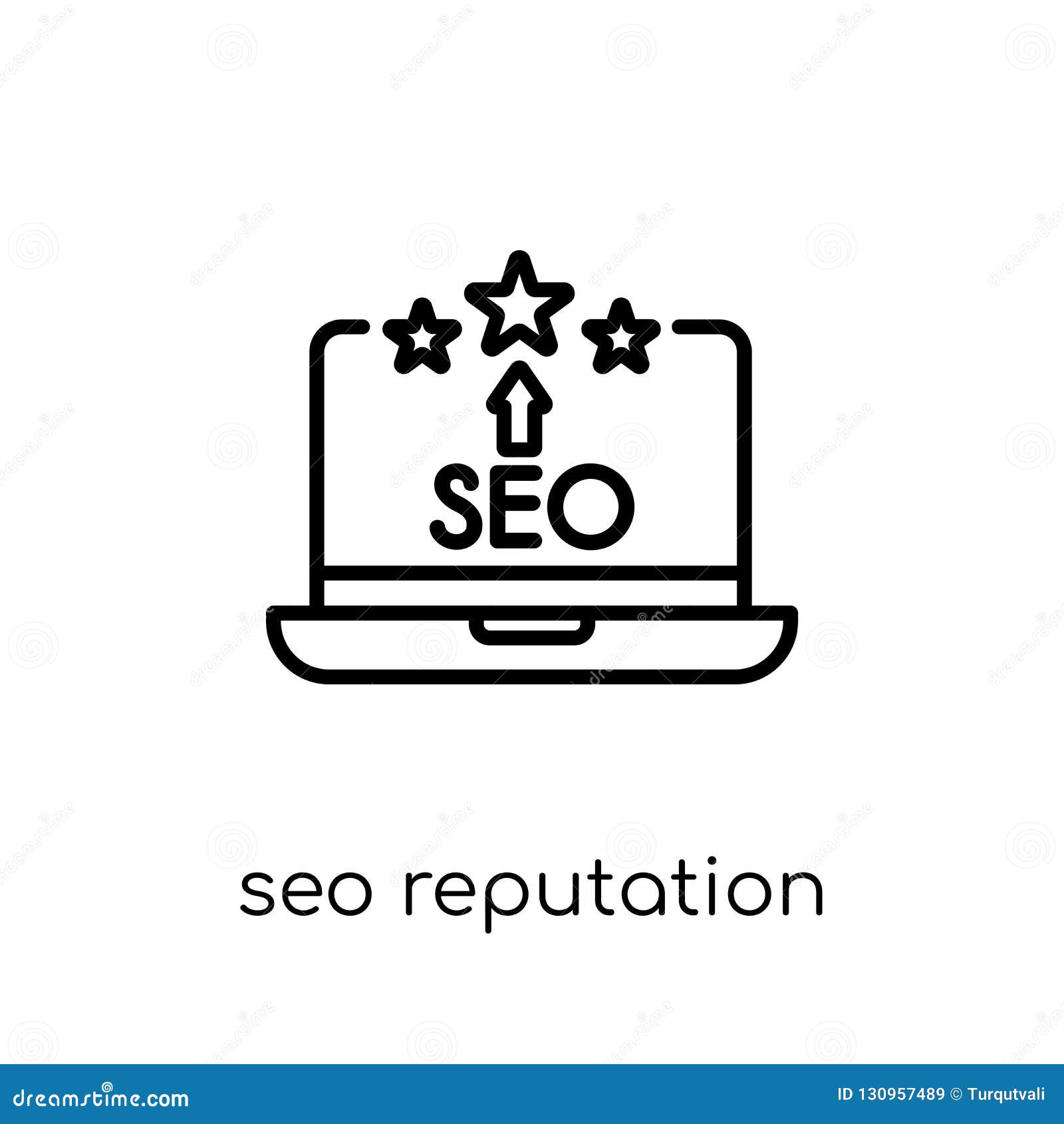 SEO Reputation Icon. Trendy Modern Flat Linear Vector SEO Reputation ...
