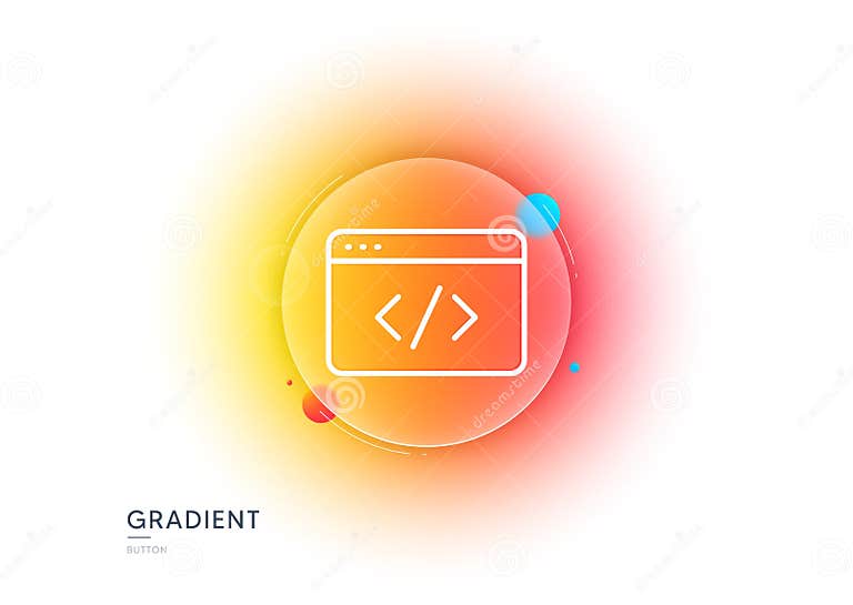 Seo Script Line Icon. Web Programming Sign. Traffic Management. Gradient Blur Button. Vector ...