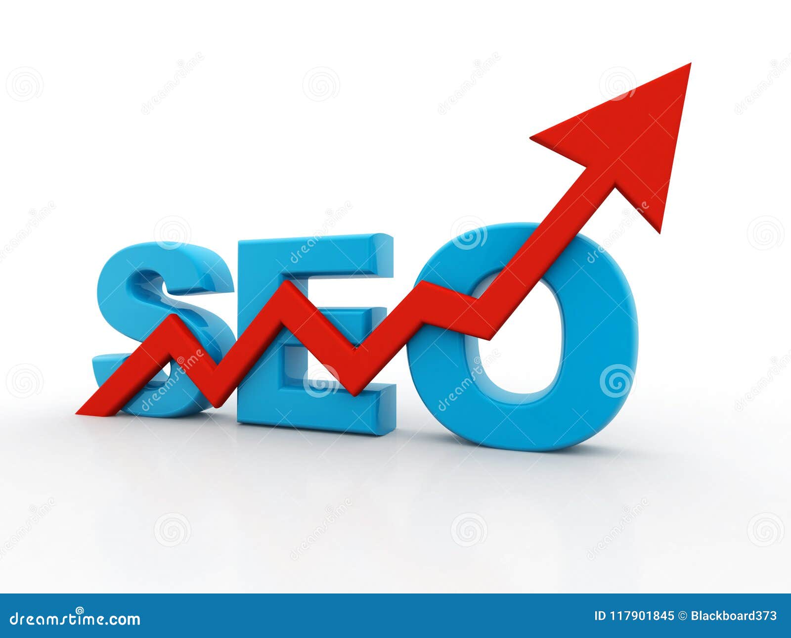 SEO - Search Engine Optimization is Growing. 3D RENDERING Stock ...