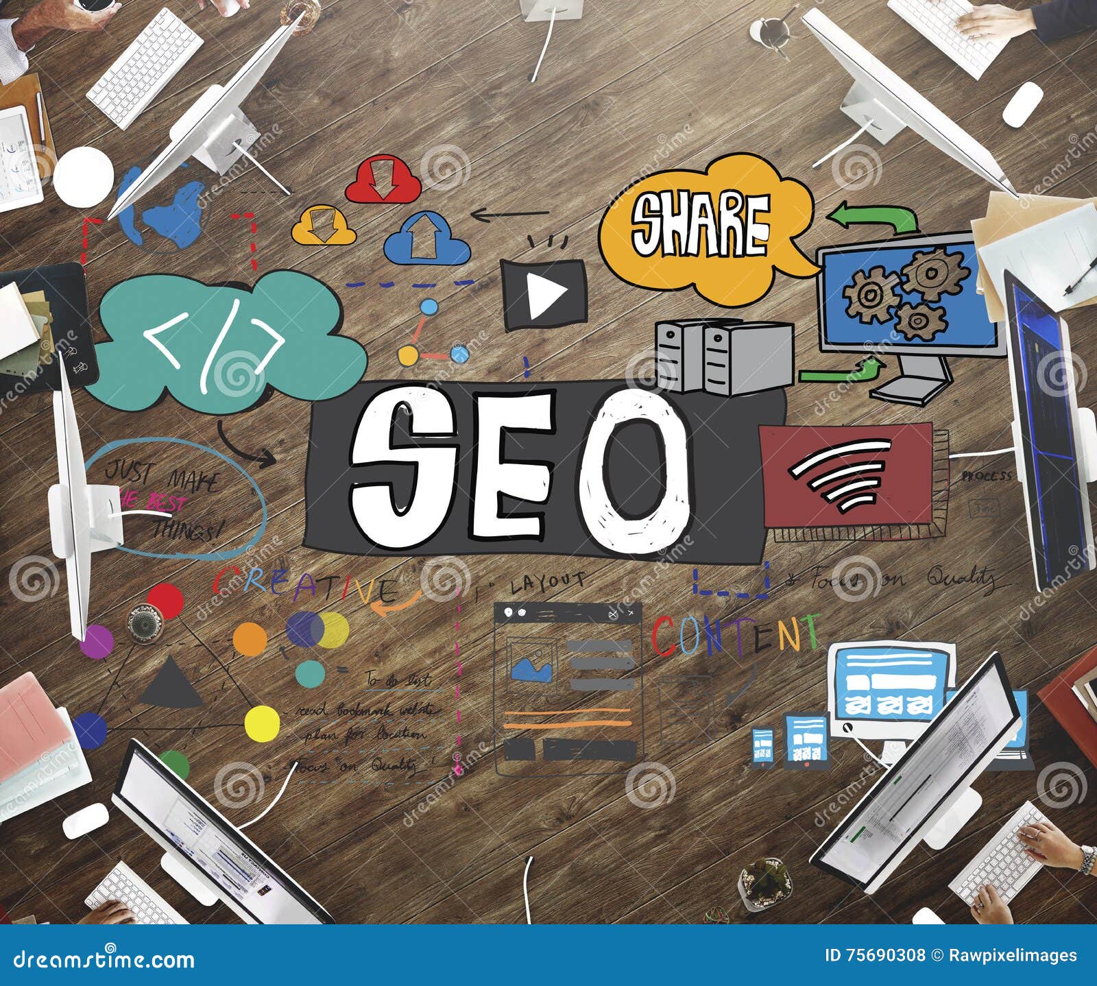 SEO Search Engine Optimization Internet Digital Concept Stock Photo ...