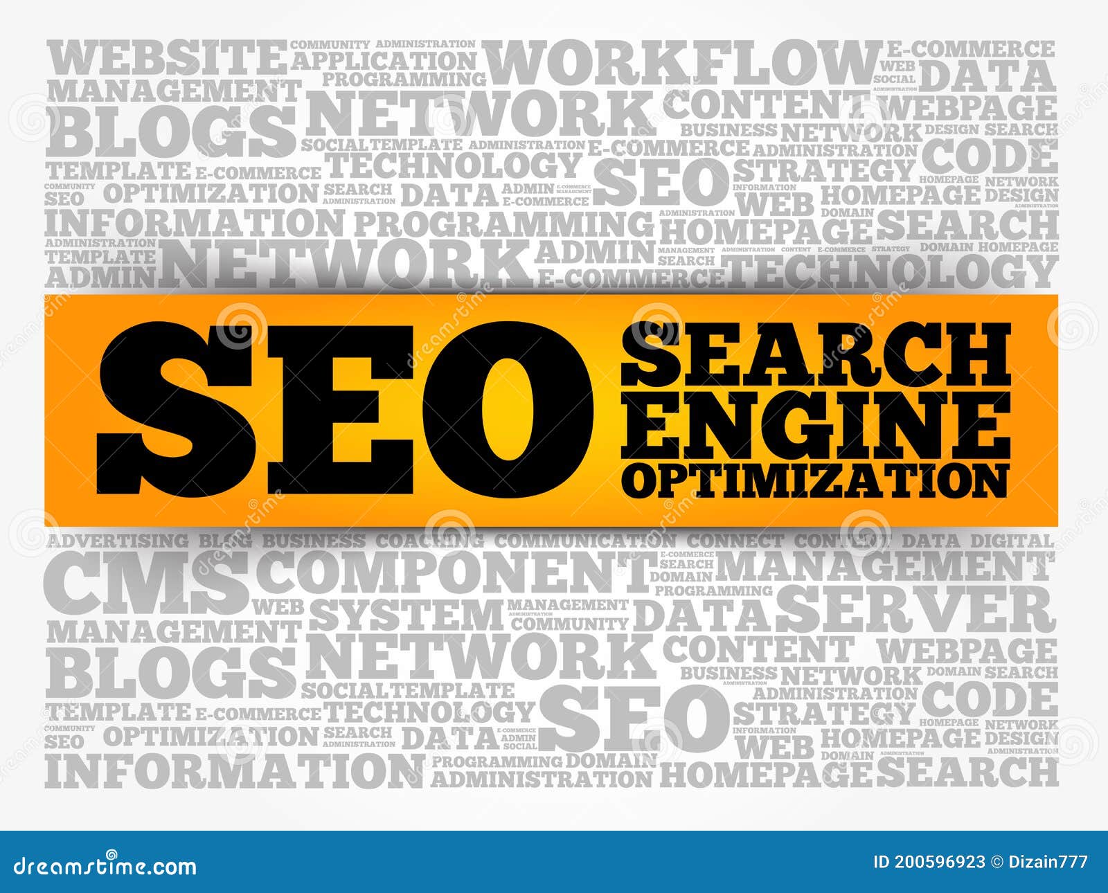 SEO (search Engine Optimization) Word Cloud Stock Illustration ...