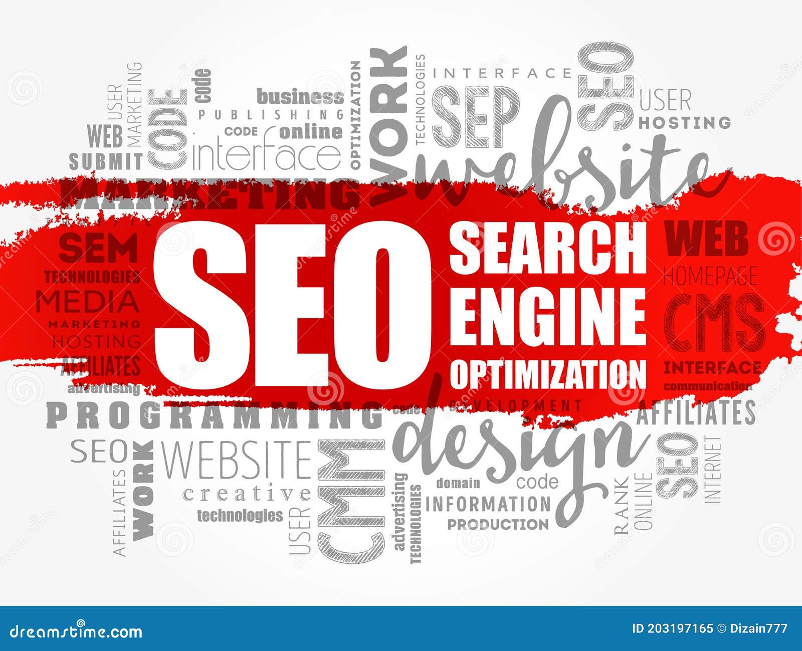 SEO (Search Engine Optimization) Word Cloud Stock Illustration ...
