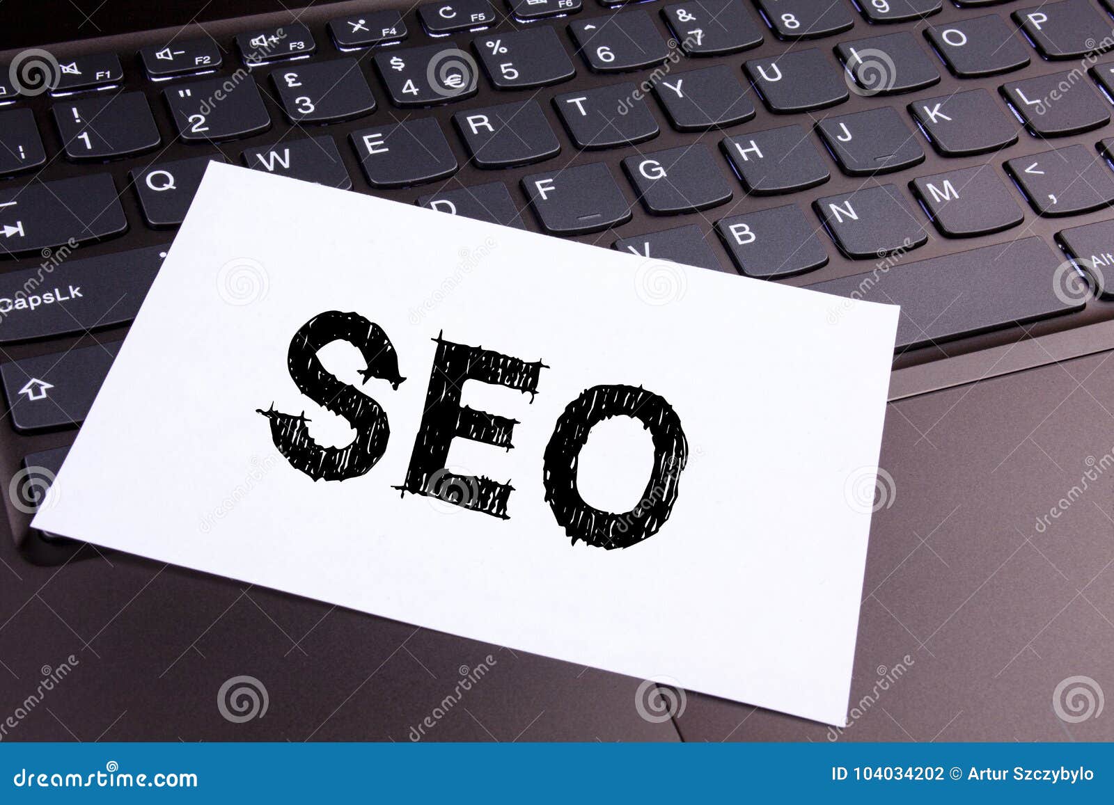SEO Search Engine Optimization Writing Text Made in the Office Close-up ...