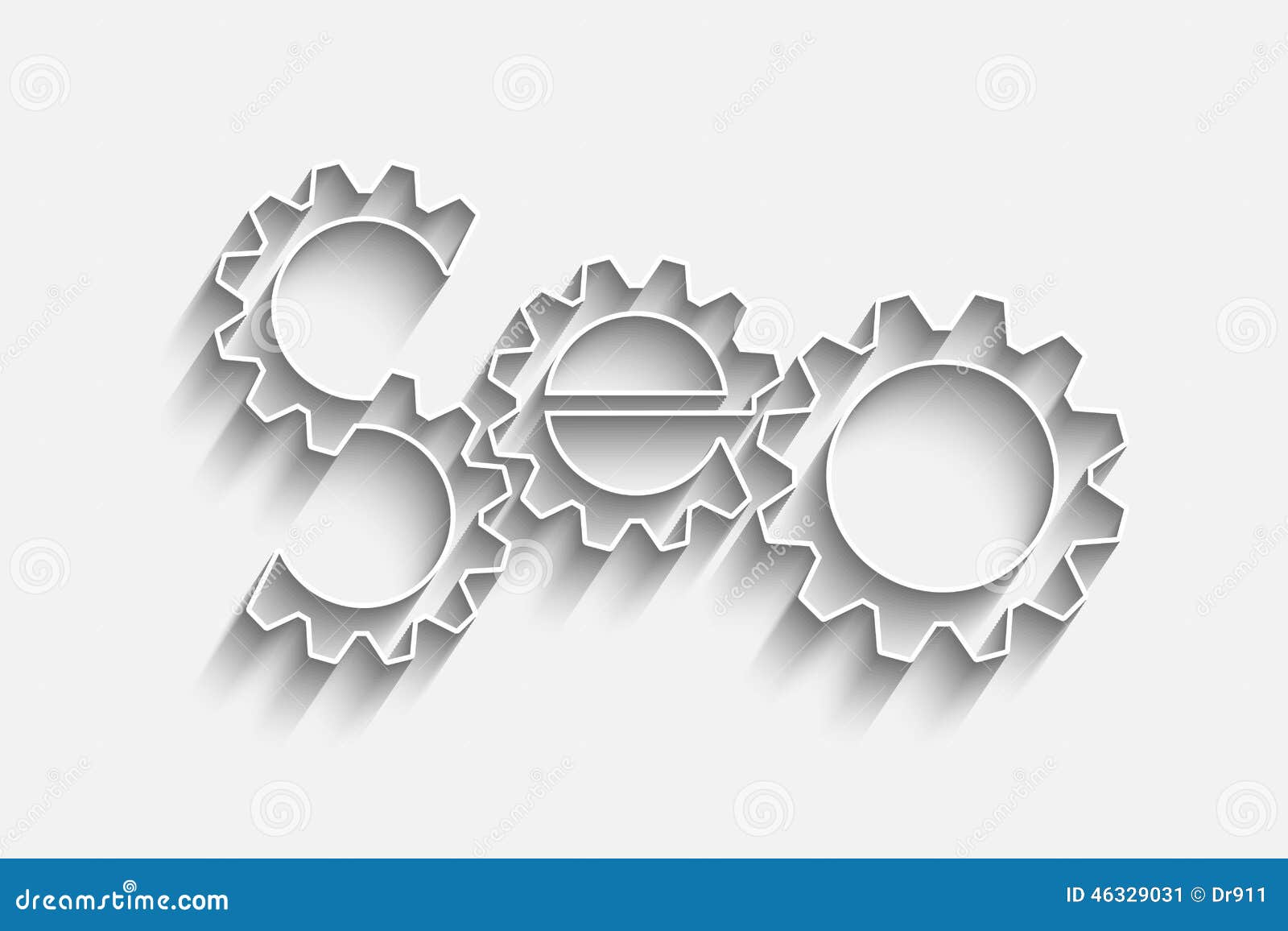 SEO - Search Engine Symbol With Gears Cartoon Vector | CartoonDealer ...