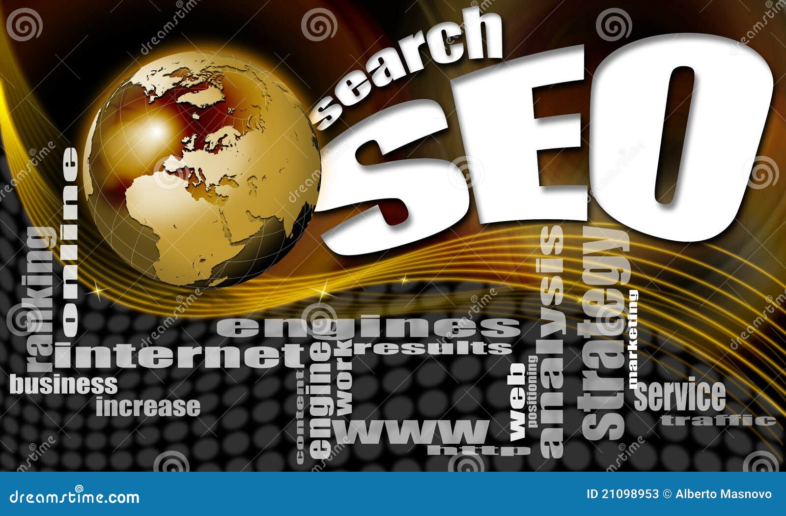 SEO Search World Background Stock Illustration - Illustration of engine ...