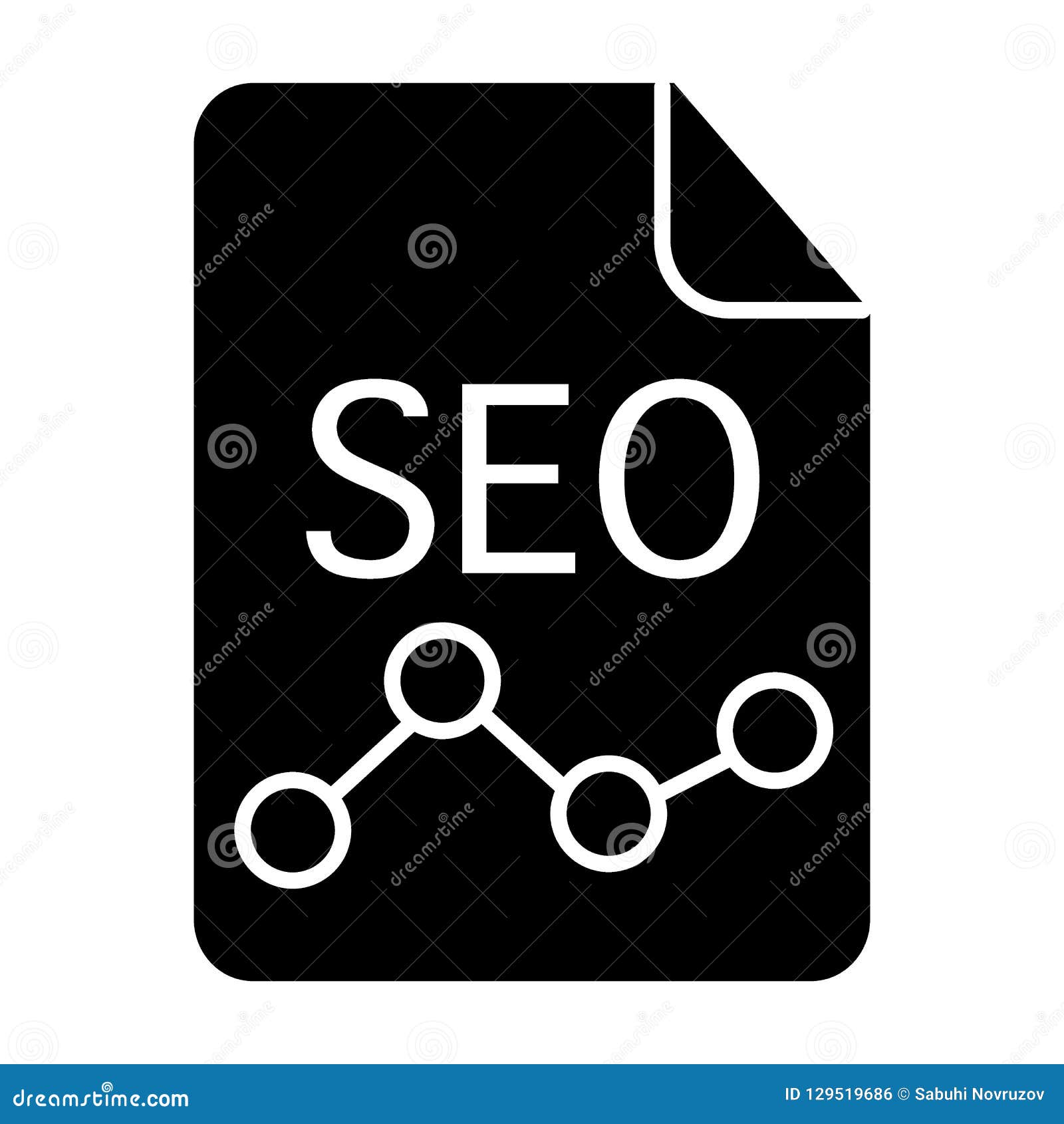 SEO Solid Icon. Seo and Growth Chart Vector Illustration Isolated on ...