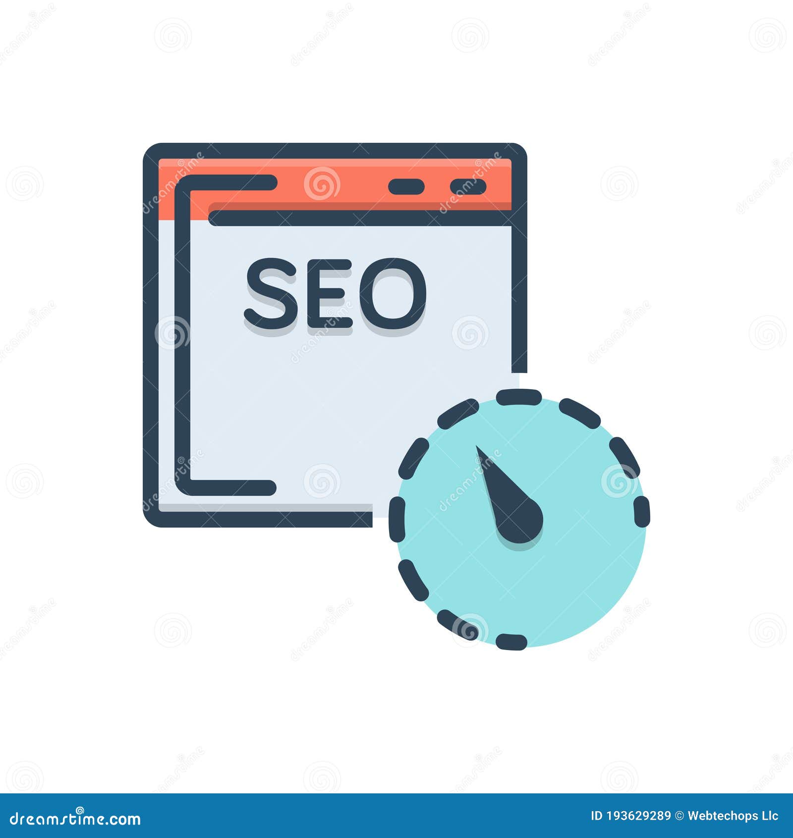 Color Illustration Icon for Seo Speed, Motion and Pace Stock ...