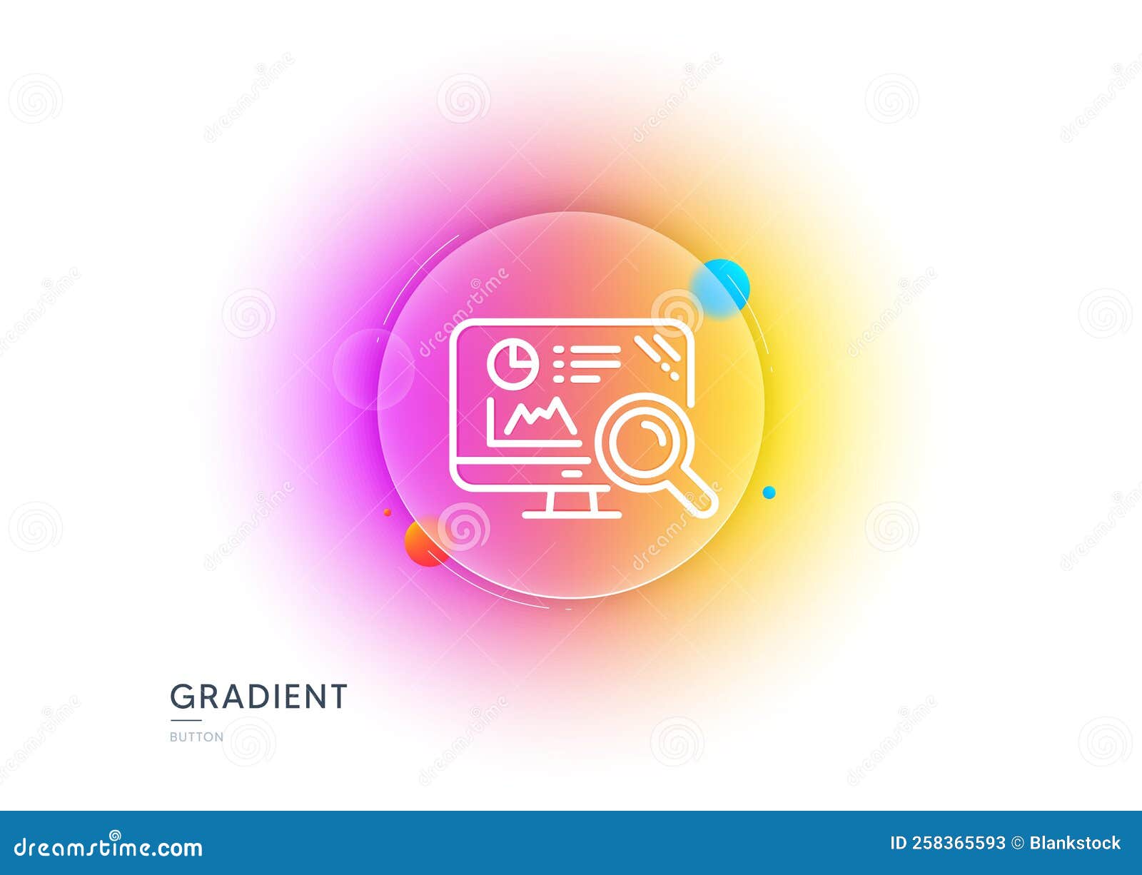 Seo Statistics Line Icon. Search Engine Sign. Gradient Blur Button ...