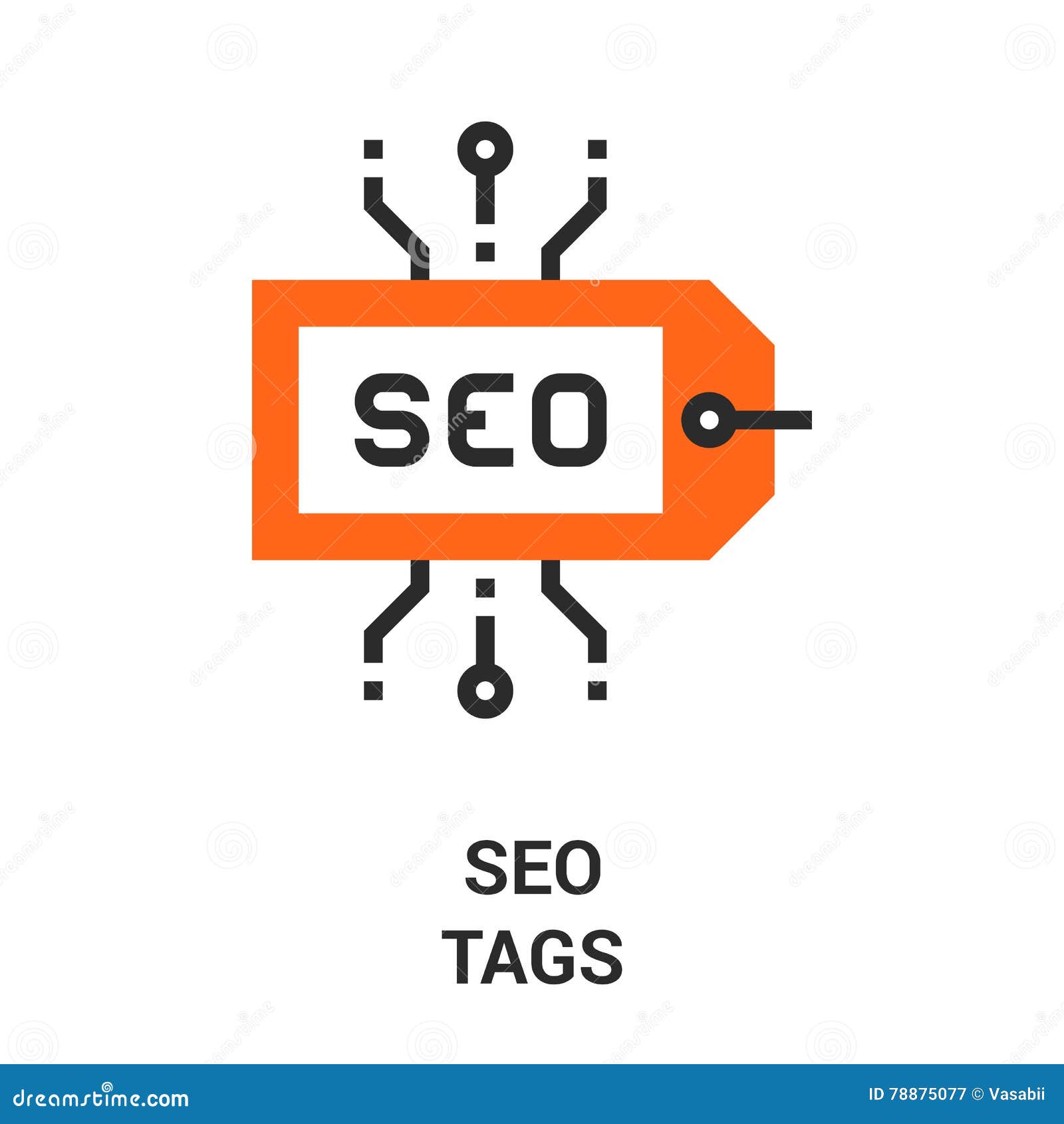 Seo tags icon stock vector. Illustration of optimize - 78875077
