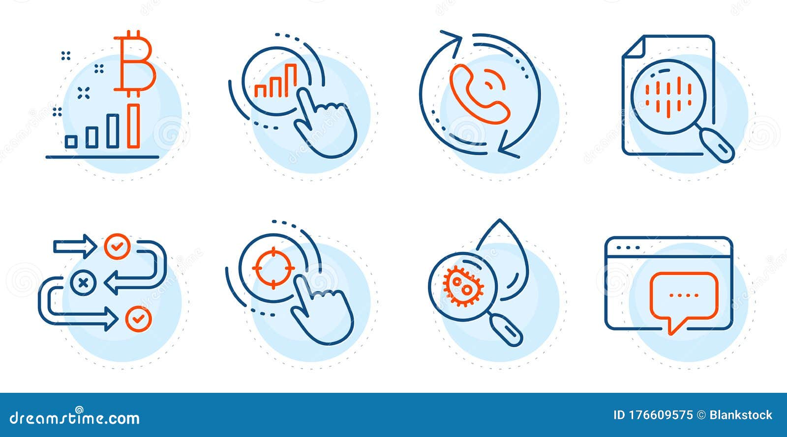 Analytics Chart, Survey Progress and Seo Message Icons Set. Seo Target ...