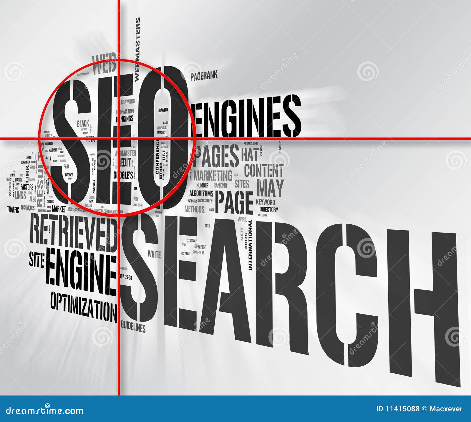 Seo Target word collage stock illustration. Illustration of isolated ...