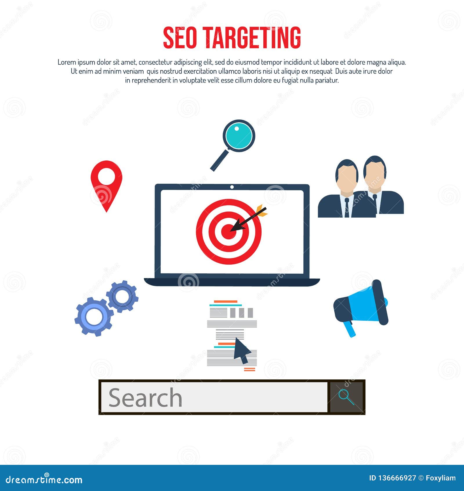 SEO Targeting Concept Search Engine Optimization Stock Vector ...