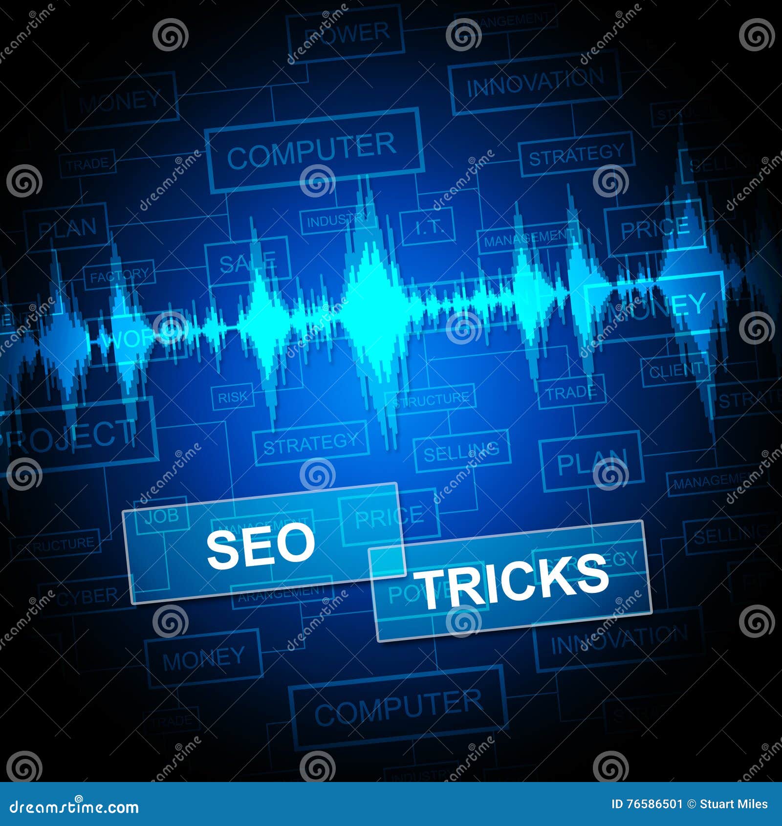 Seo Tricks Shows Search Engine and Index Stock Illustration ...