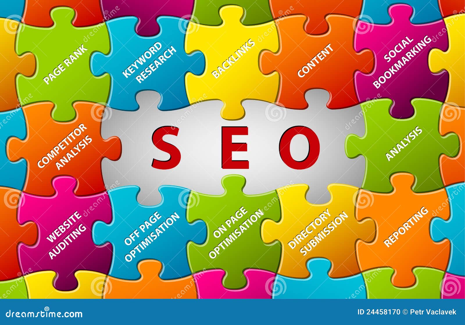 SEO Vector Puzzle Background Stock Vector - Illustration of cooperation ...