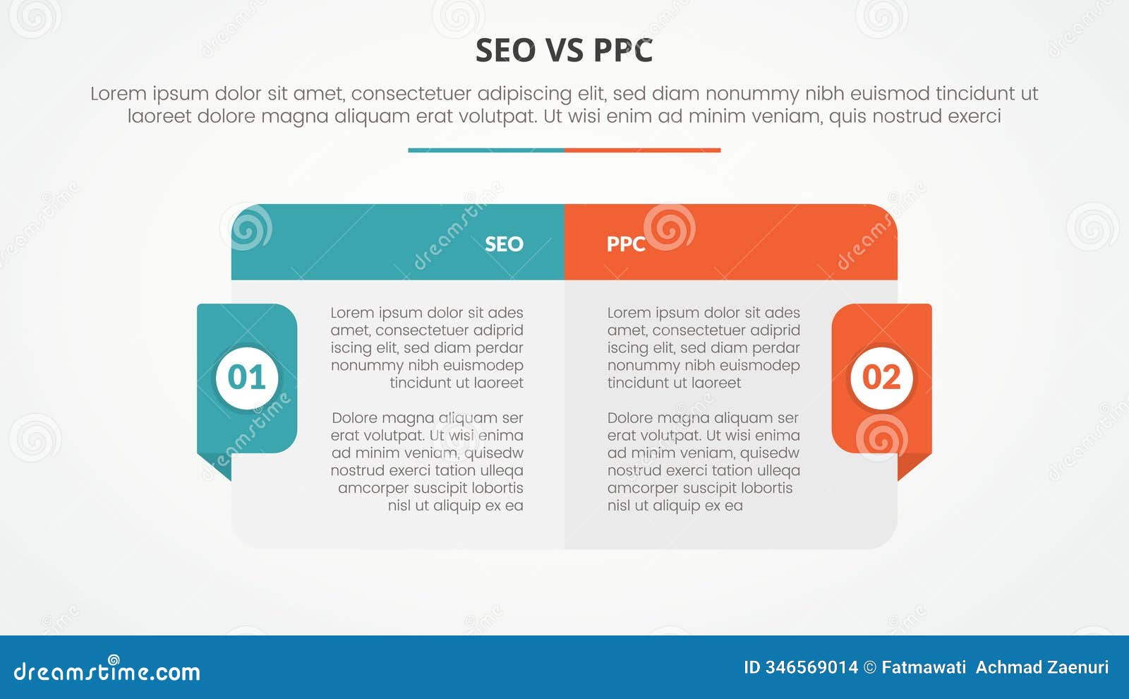 Seo Vs Ppc Advertising Comparison Opposite Infographic Concept for ...