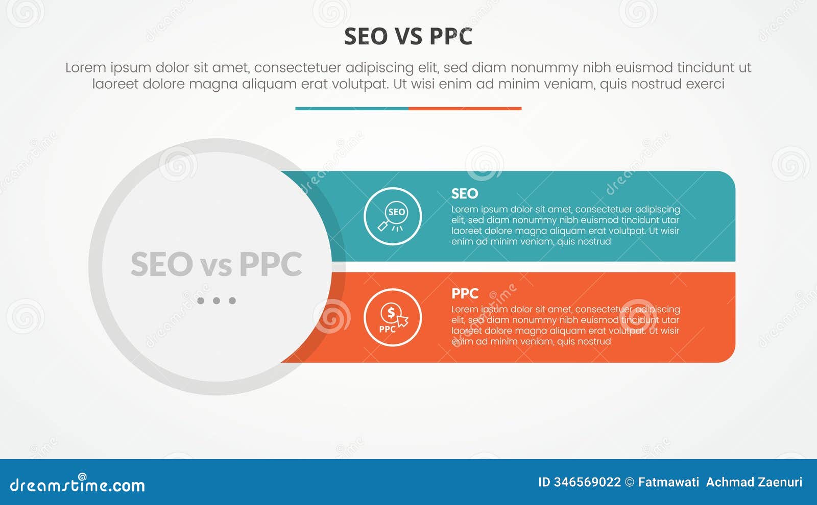 Seo Vs Ppc Advertising Comparison Opposite Infographic Concept for ...