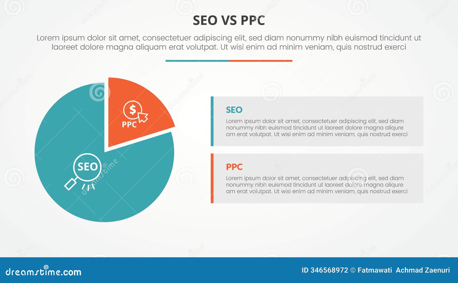 Seo Vs Ppc Advertising Comparison Opposite Infographic Concept for ...