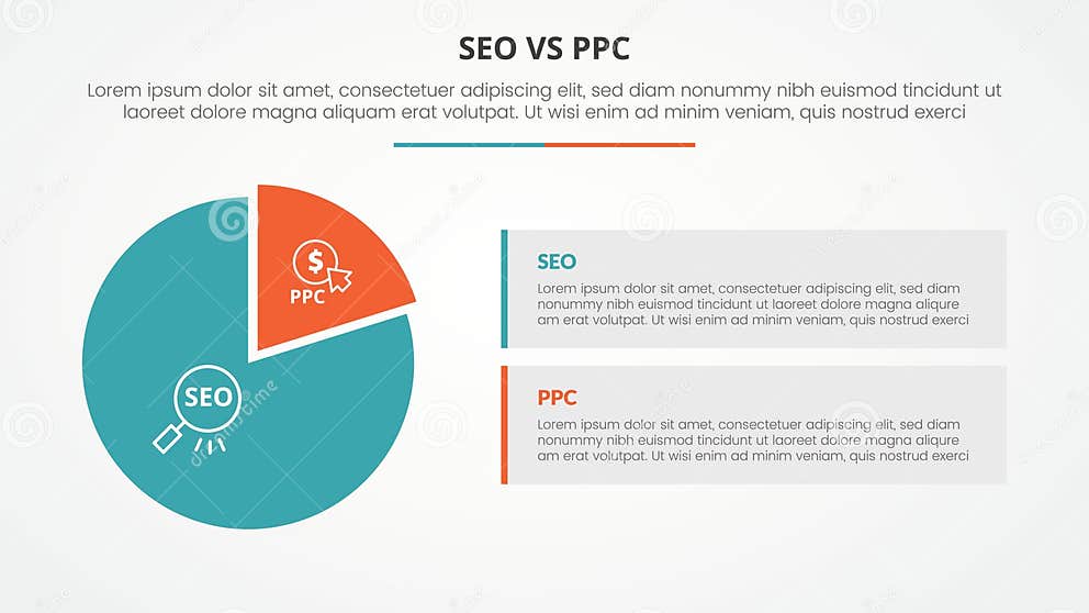 Seo Vs Ppc Advertising Comparison Opposite Infographic Concept for ...