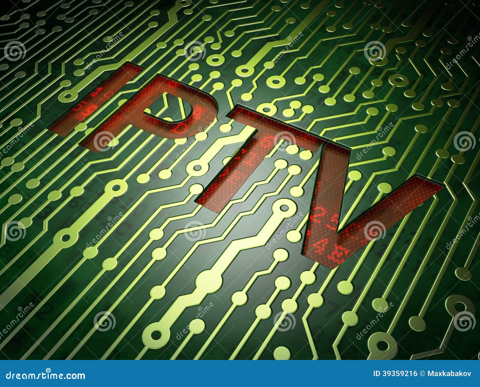 SEO Web Design Concept: IPTV on Circuit Board Background Stock Photo ...