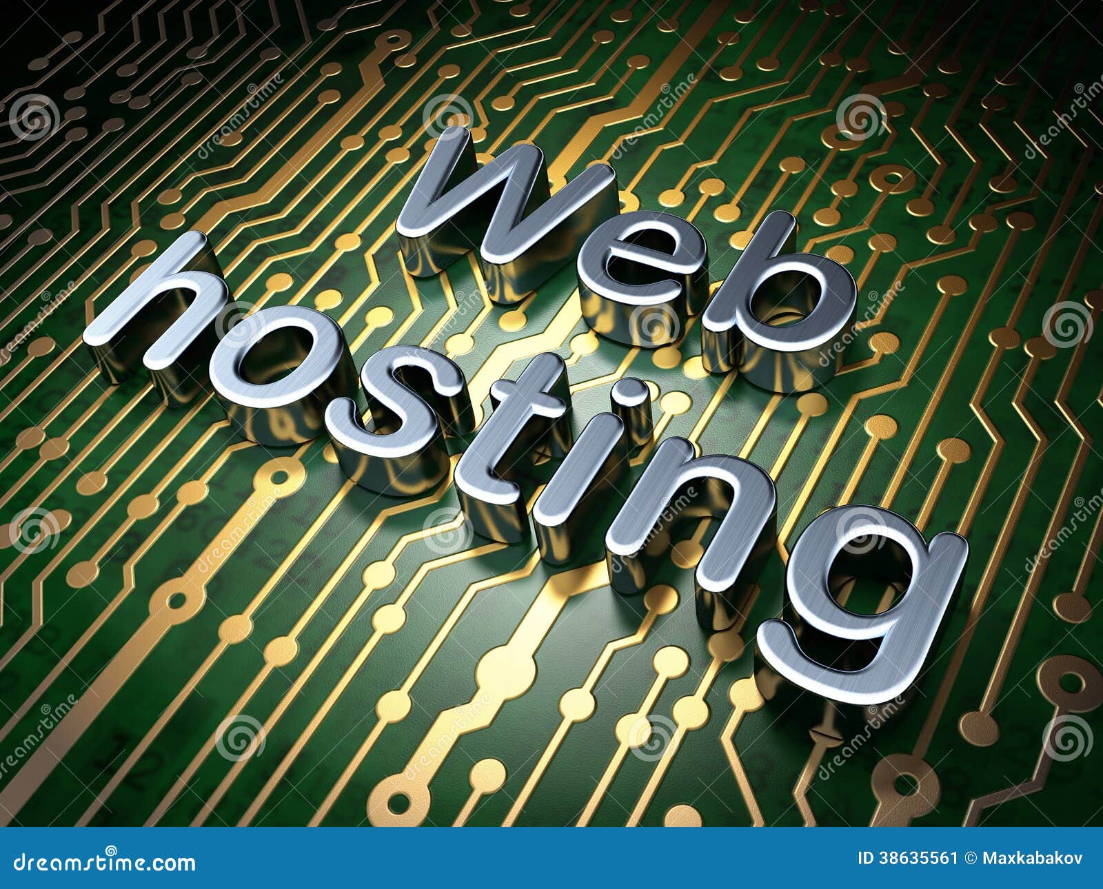 SEO Web Design Concept: Web Hosting on Circuit Board Background Stock ...