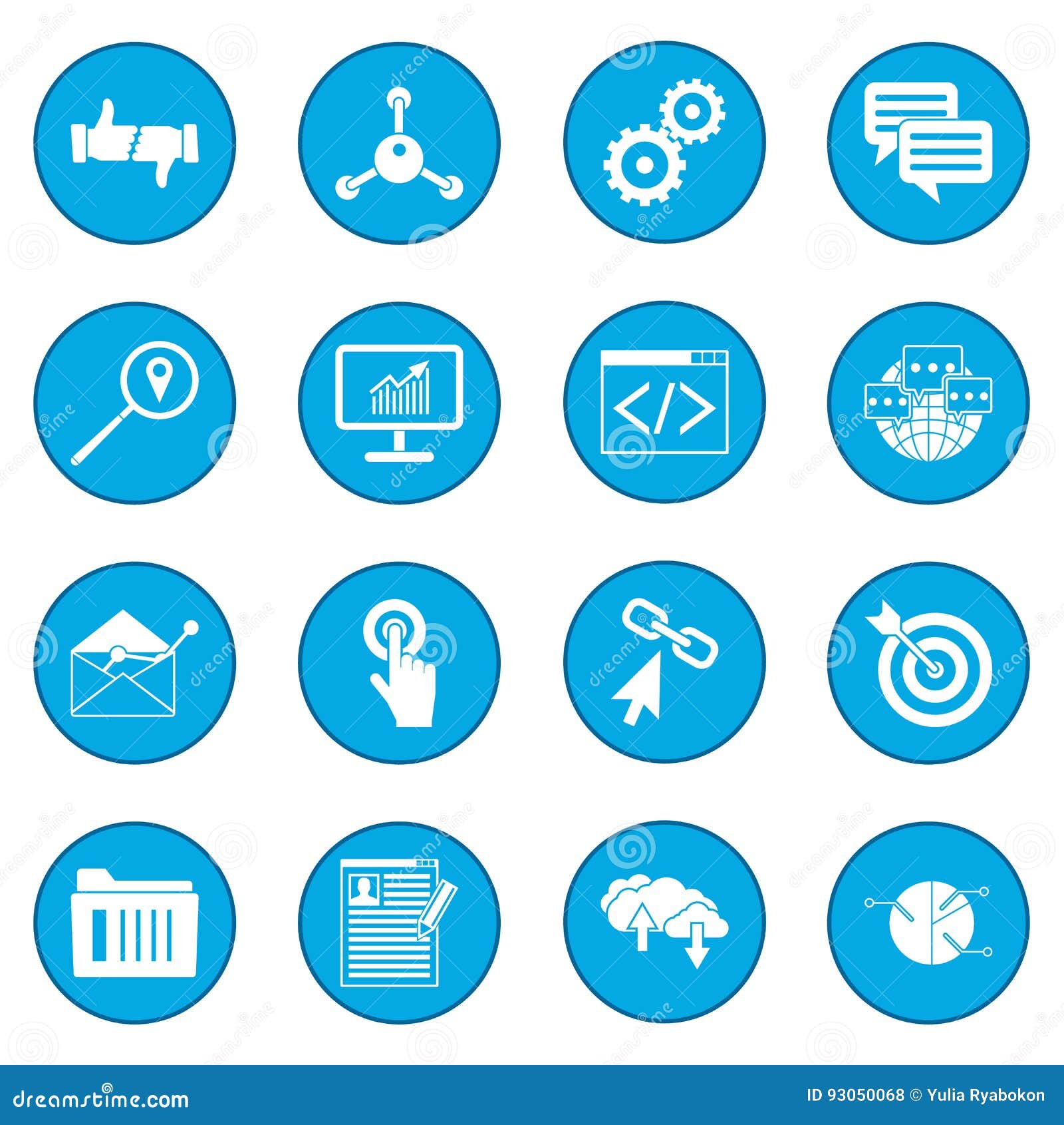 Seo web icon blue stock vector. Illustration of group - 93050068