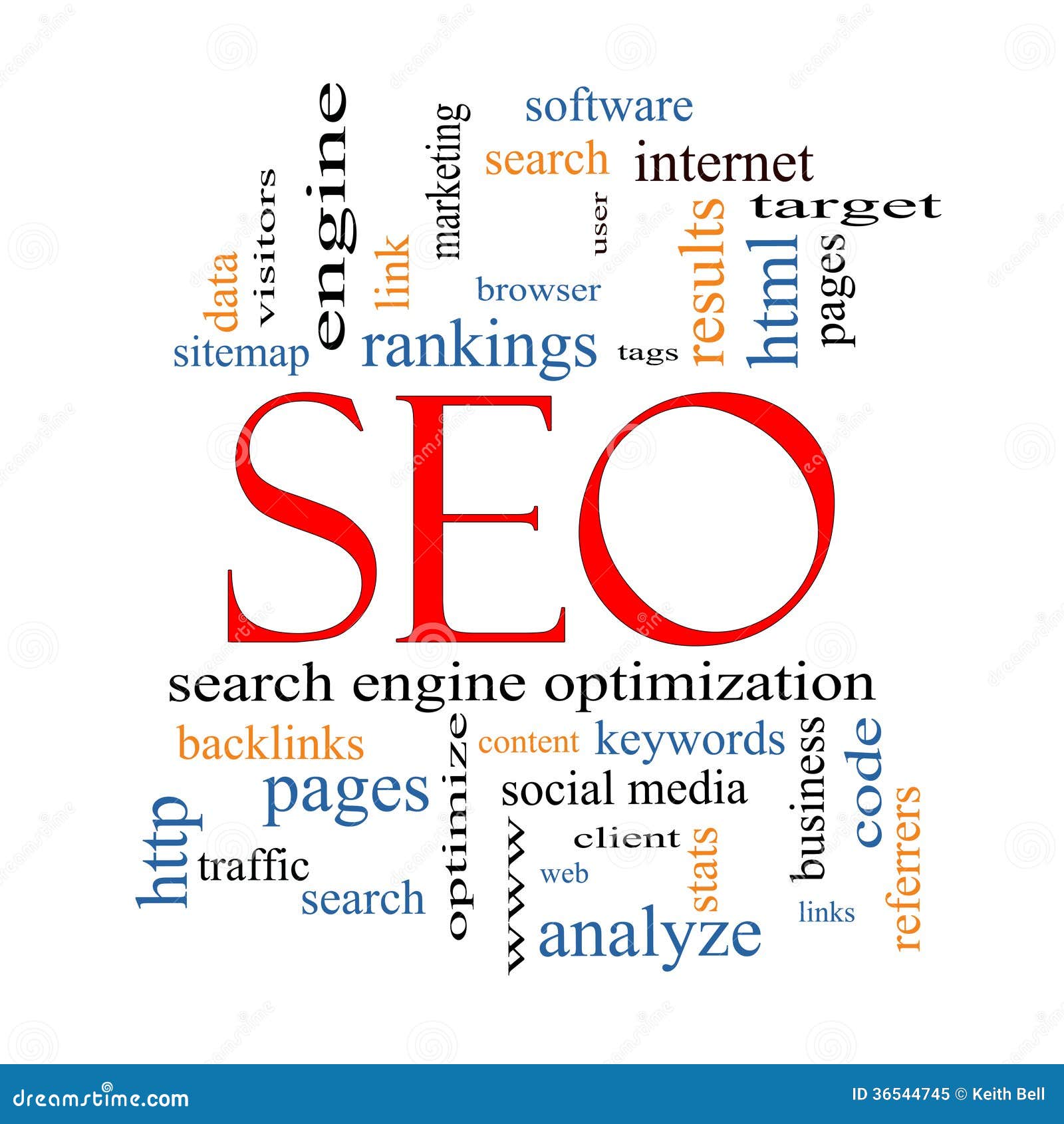 SEO Word Cloud Concept stock illustration. Illustration of browser ...