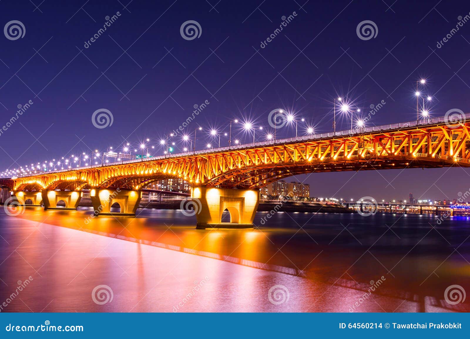 Seongsu bridge in korea. stock photo. Image of cityscape - 64560214
