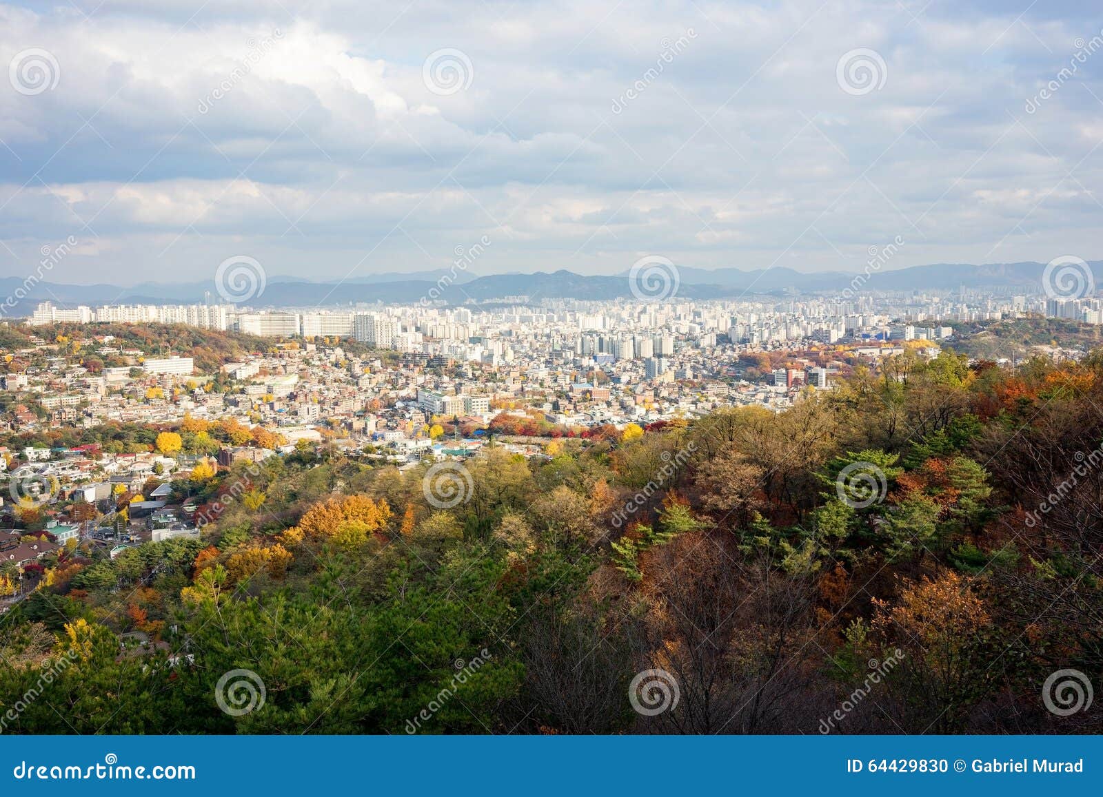 Seoul from Bugaksan Mountain Stock Photo - Image of bugaksan, buildings ...