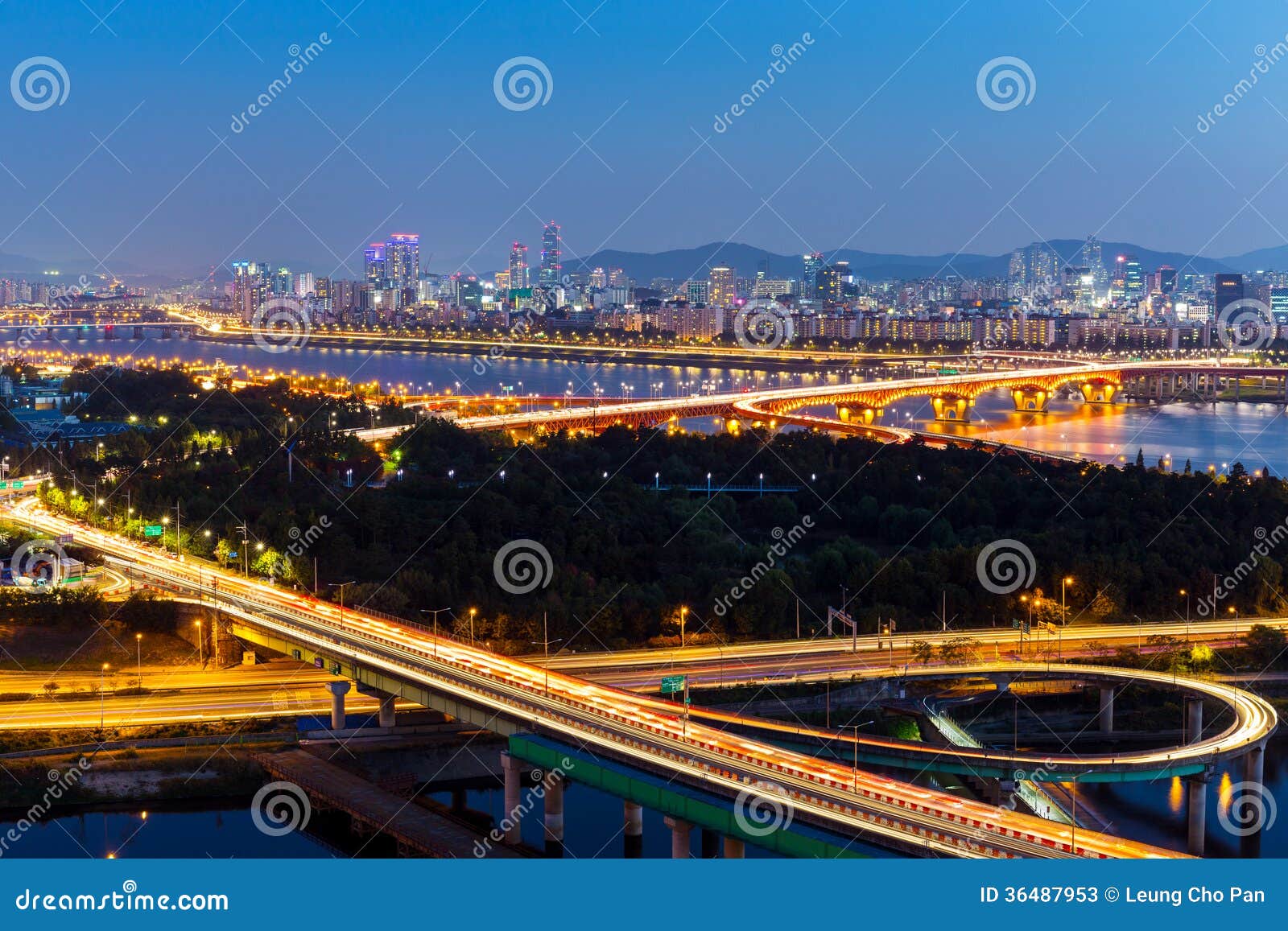 Seoul city night stock image. Image of cityscape, city - 36487953