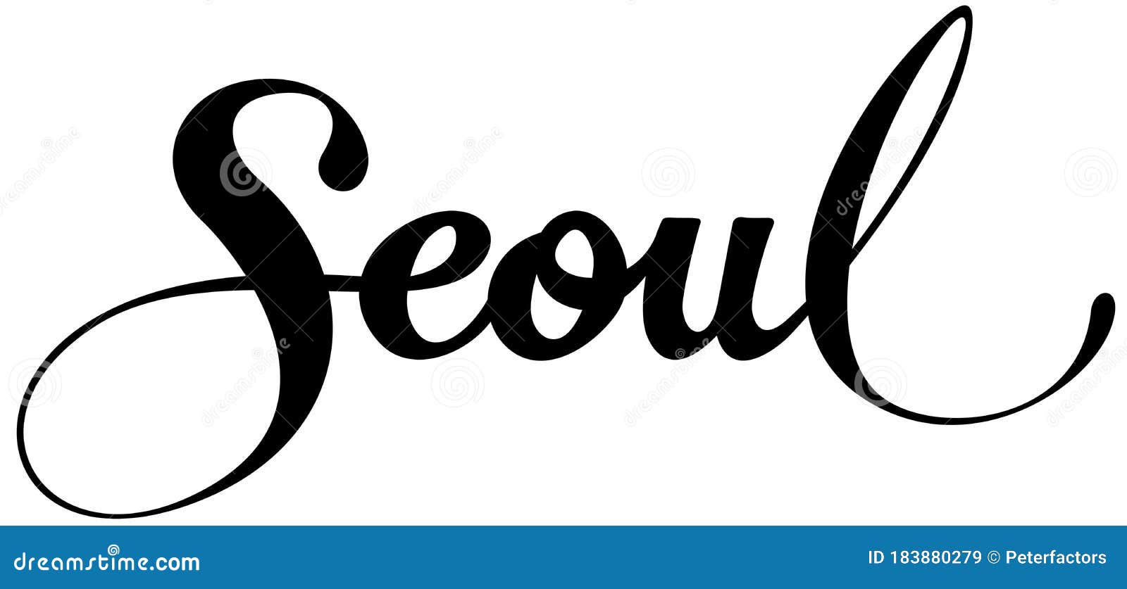 Seoul - Custom Calligraphy Text Stock Vector - Illustration of scroll ...