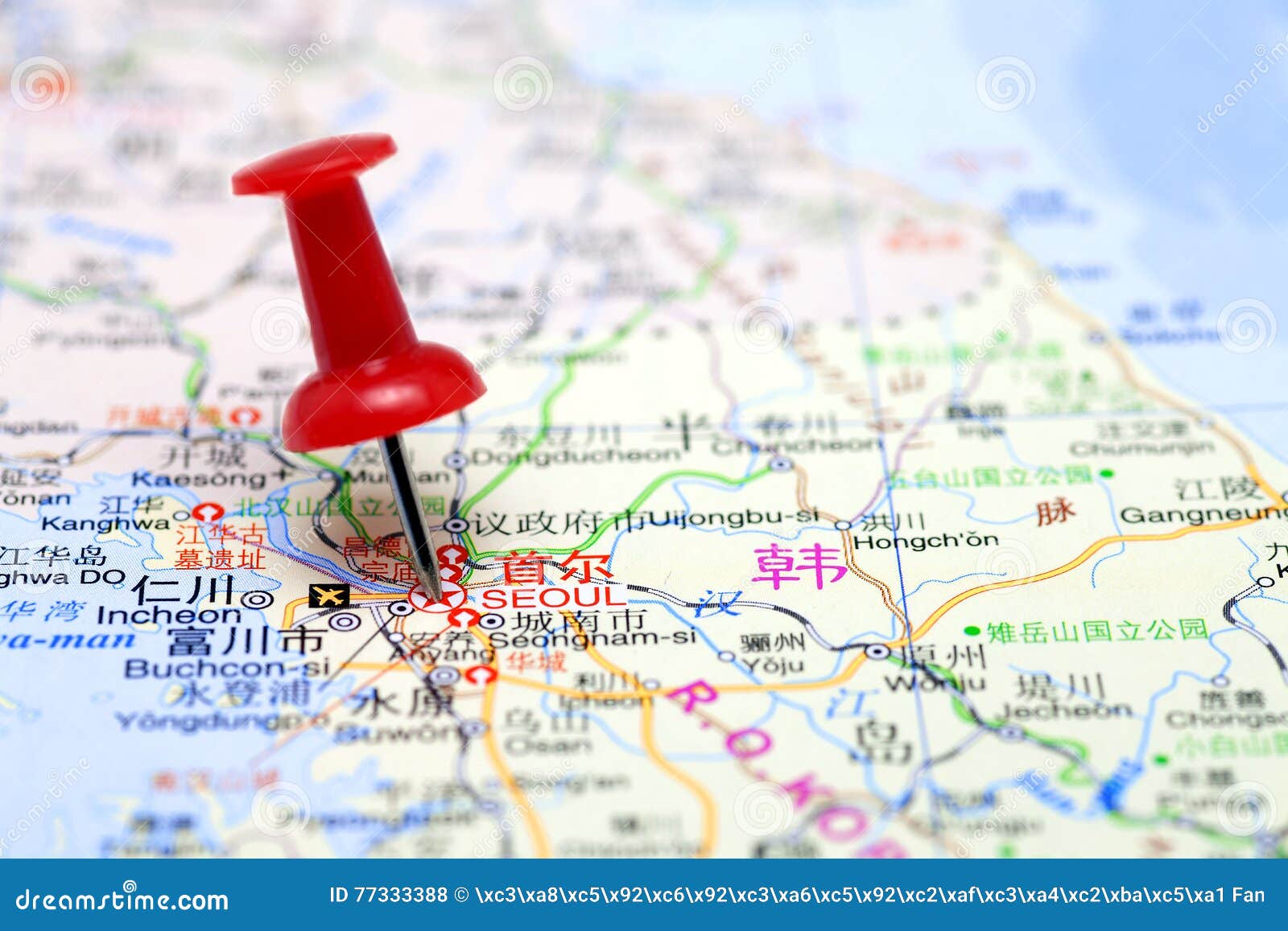 Seoul in der Karte stockfoto. Bild von karte, reise, hochentwickelt ...