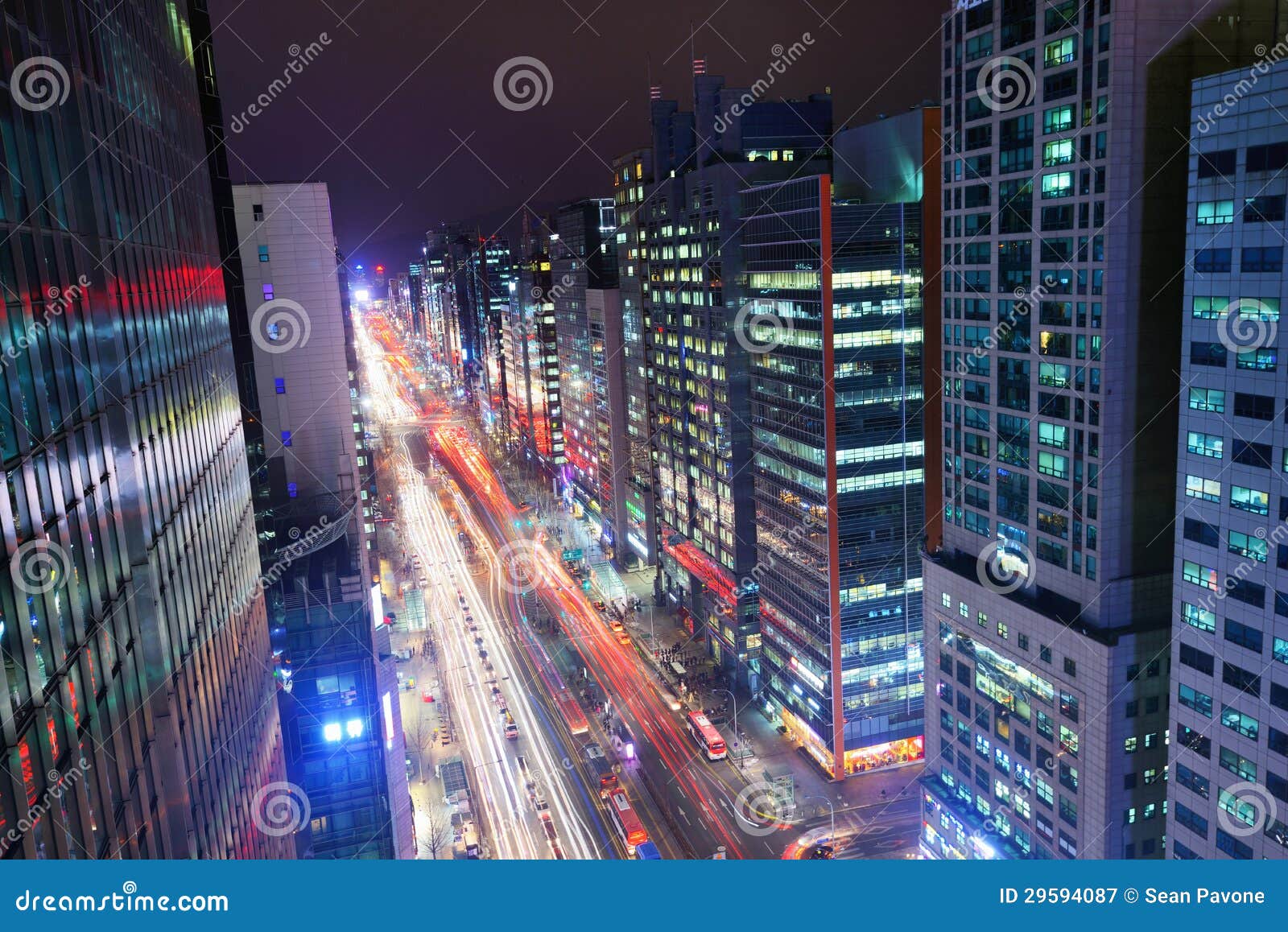Seoul Gangnam District stock image. Image of thoroughfare - 29594087