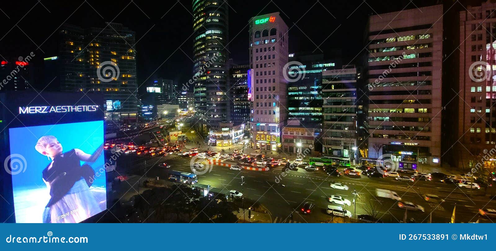 Seoul Korea at Night Time in January Editorial Photo - Image of january ...