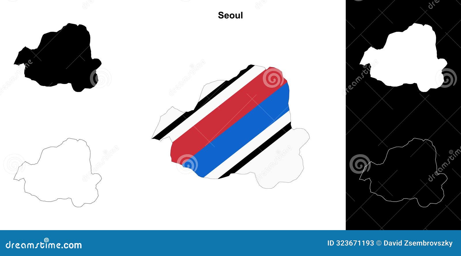 Seoul outline map stock vector. Illustration of template - 323671193