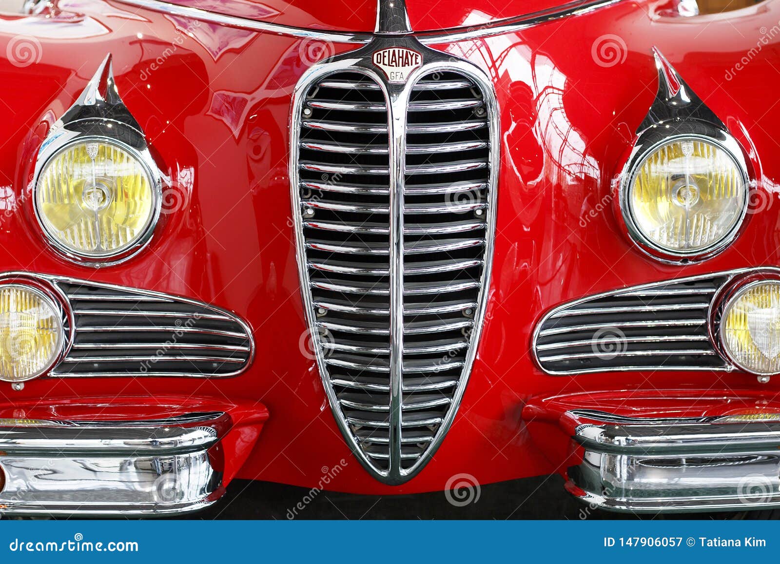 Seoul - 03.18.2019: a Red Retro Car Close-up Front View Editorial ...