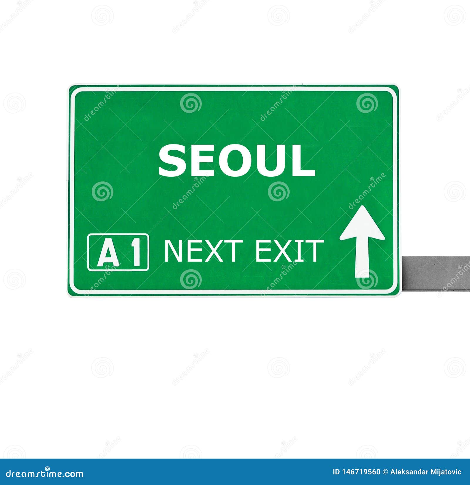 SEOUL Road Sign Isolated on White Stock Photo - Image of greeting ...
