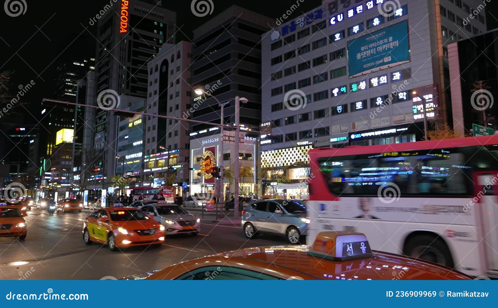 Seoul night Visuals stock video. Video of journey, korea - 236909969