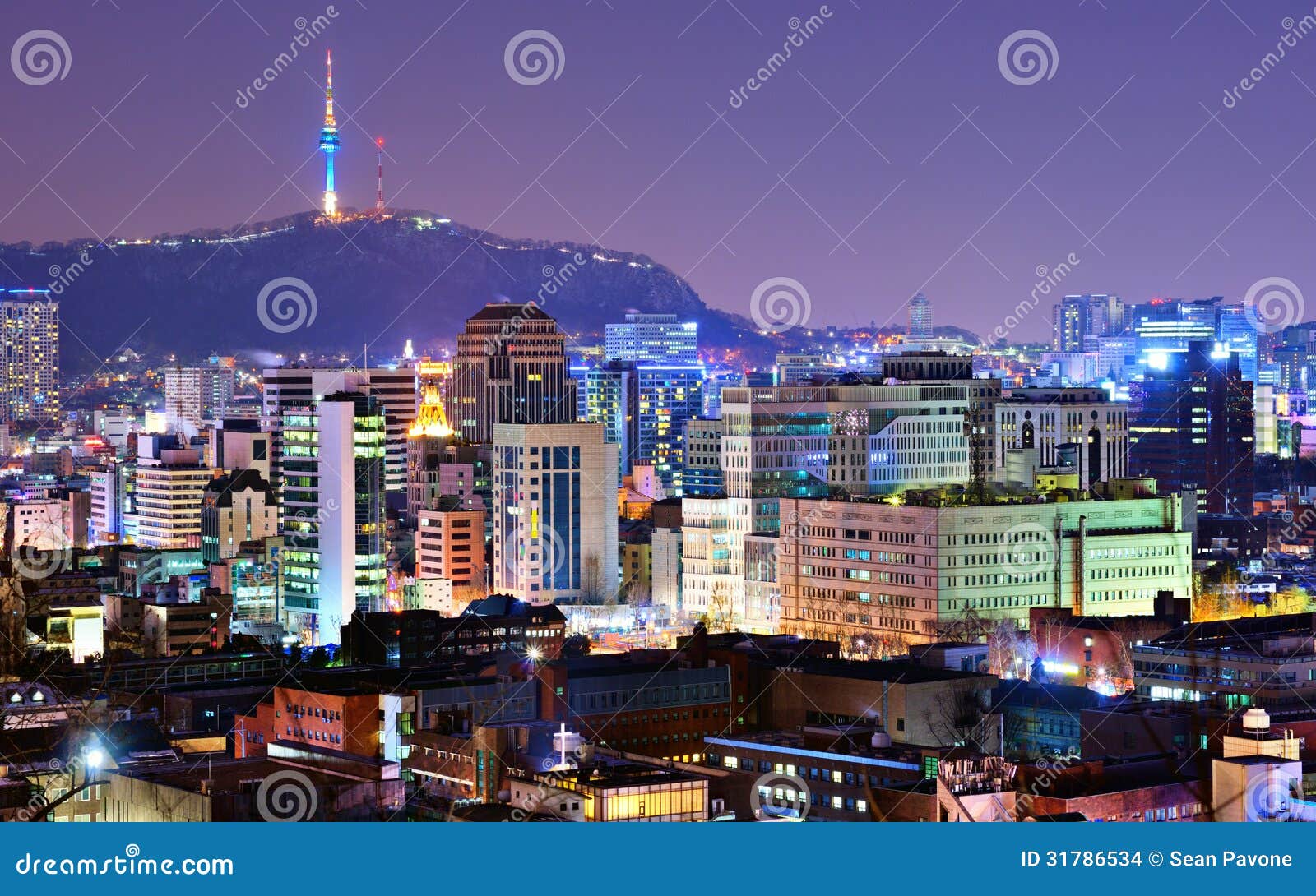 Seoul, South Korea Skyline stock photo. Image of korean - 31786534