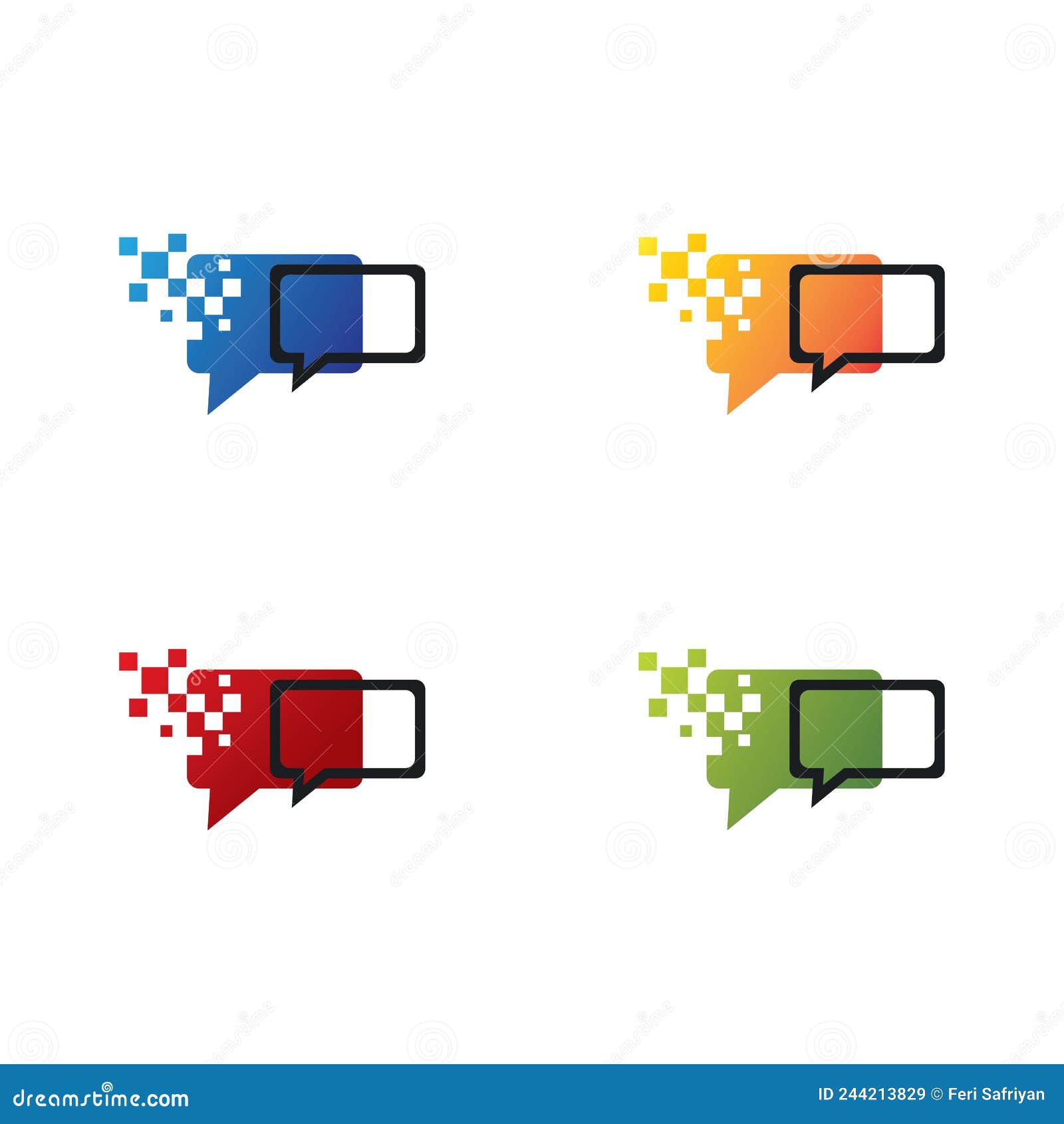 Chat logo vector icon set stock vector. Illustration of icon - 244213829