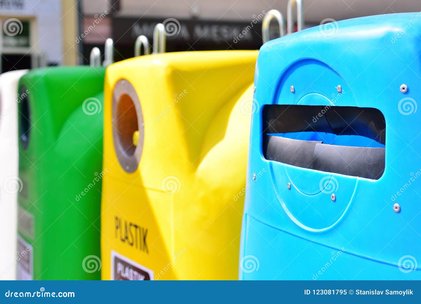 Separate Collection of Garbage. Containers for Garbage of Differ Stock ...