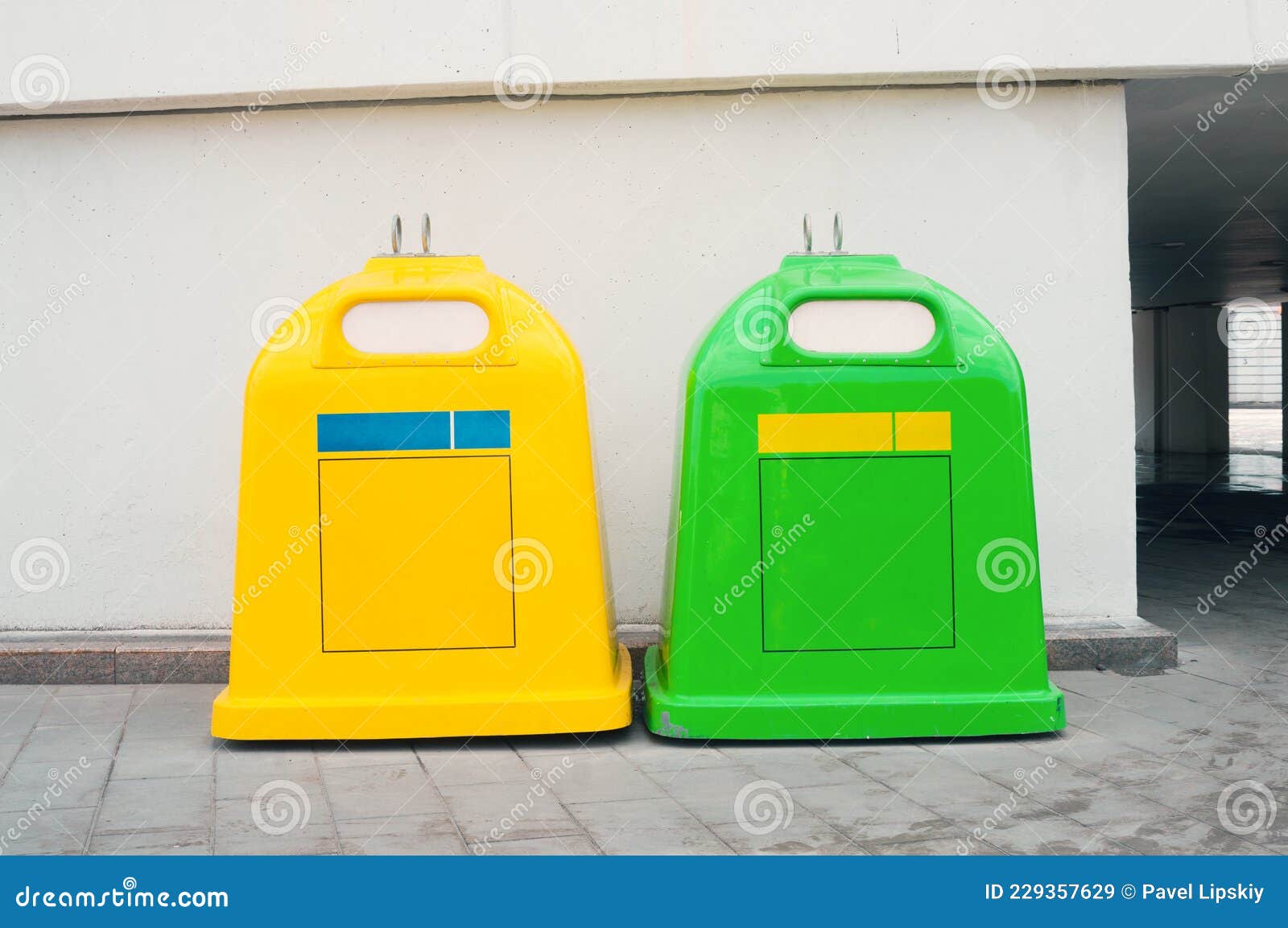 Separate Garbage Collection Containers in City Stock Image - Image of ...