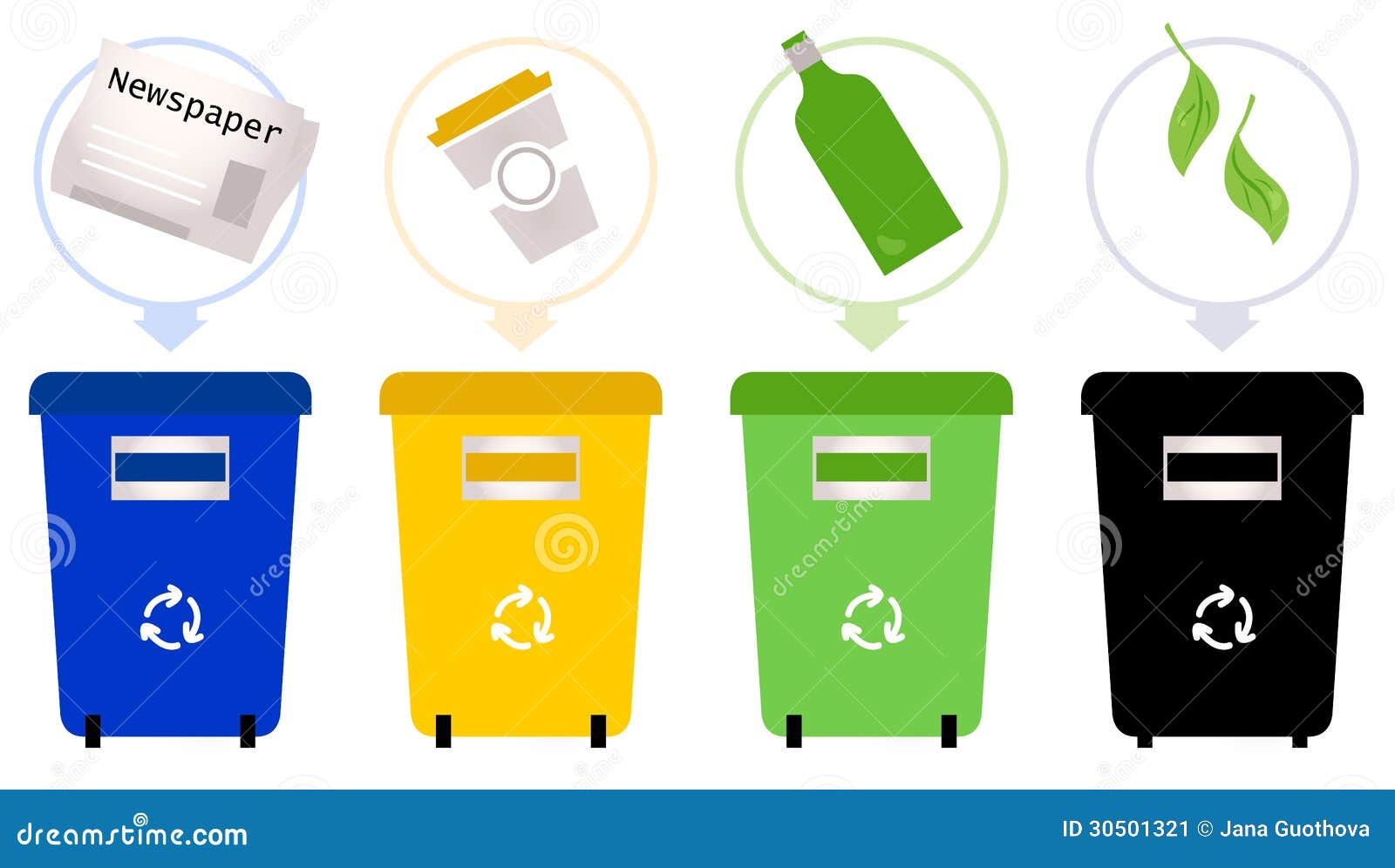 Separate Garbage Collection Stock Vector - Illustration of creative ...