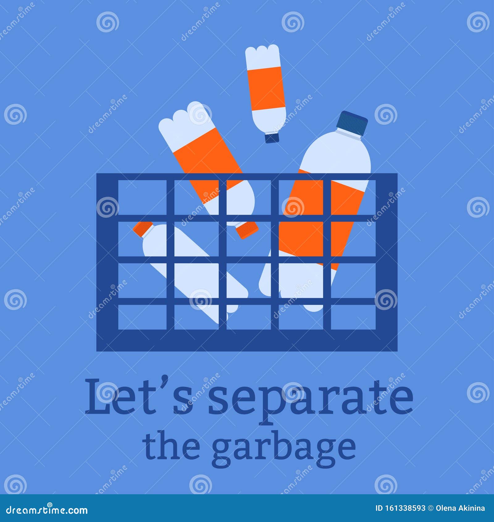 Garbage Can Separation Of Waste. Disposal Refuse Rubbish Bin. Vector ...