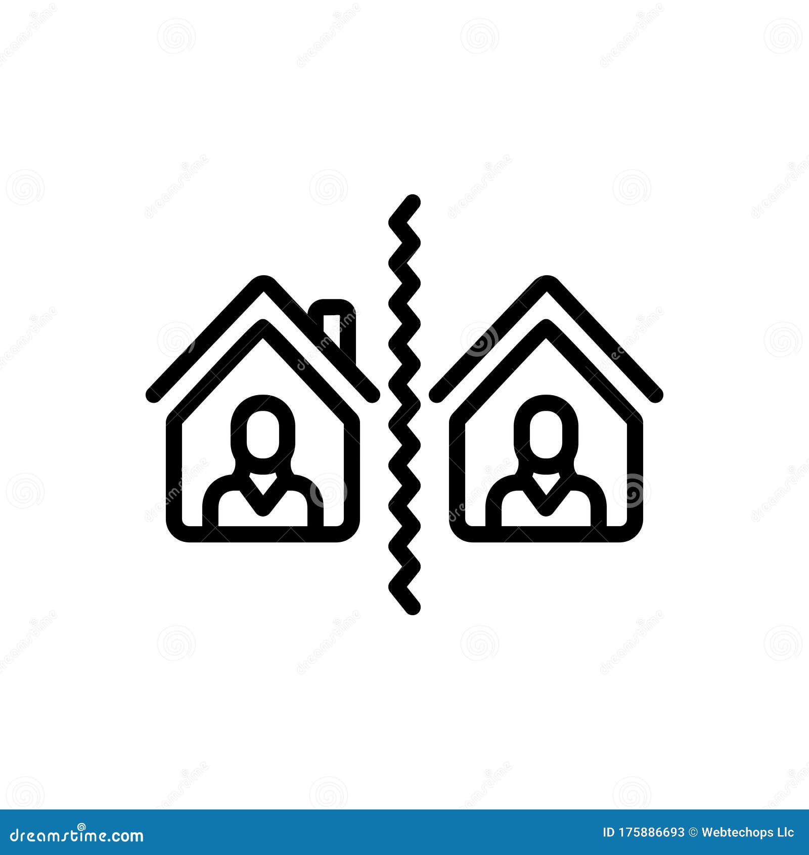 Black Line Icon for Separate, Break Up and Divide Stock Vector ...